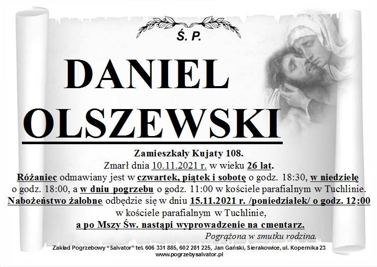 ŚP Daniel Olszewski - nekrolog